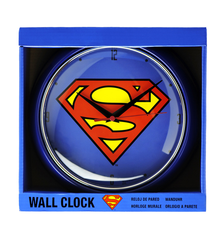 Superman - Logo - DC Comics - Retro - Wall Clock | logoshirt-shop.de